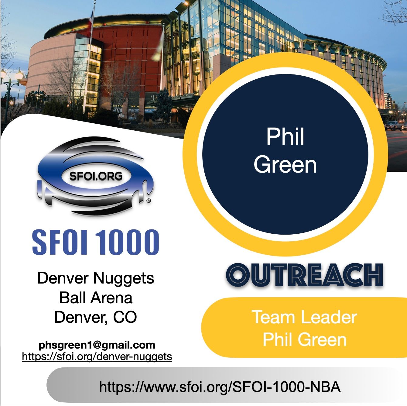 Gospel Outreach at Denver Nuggets Games | Denver