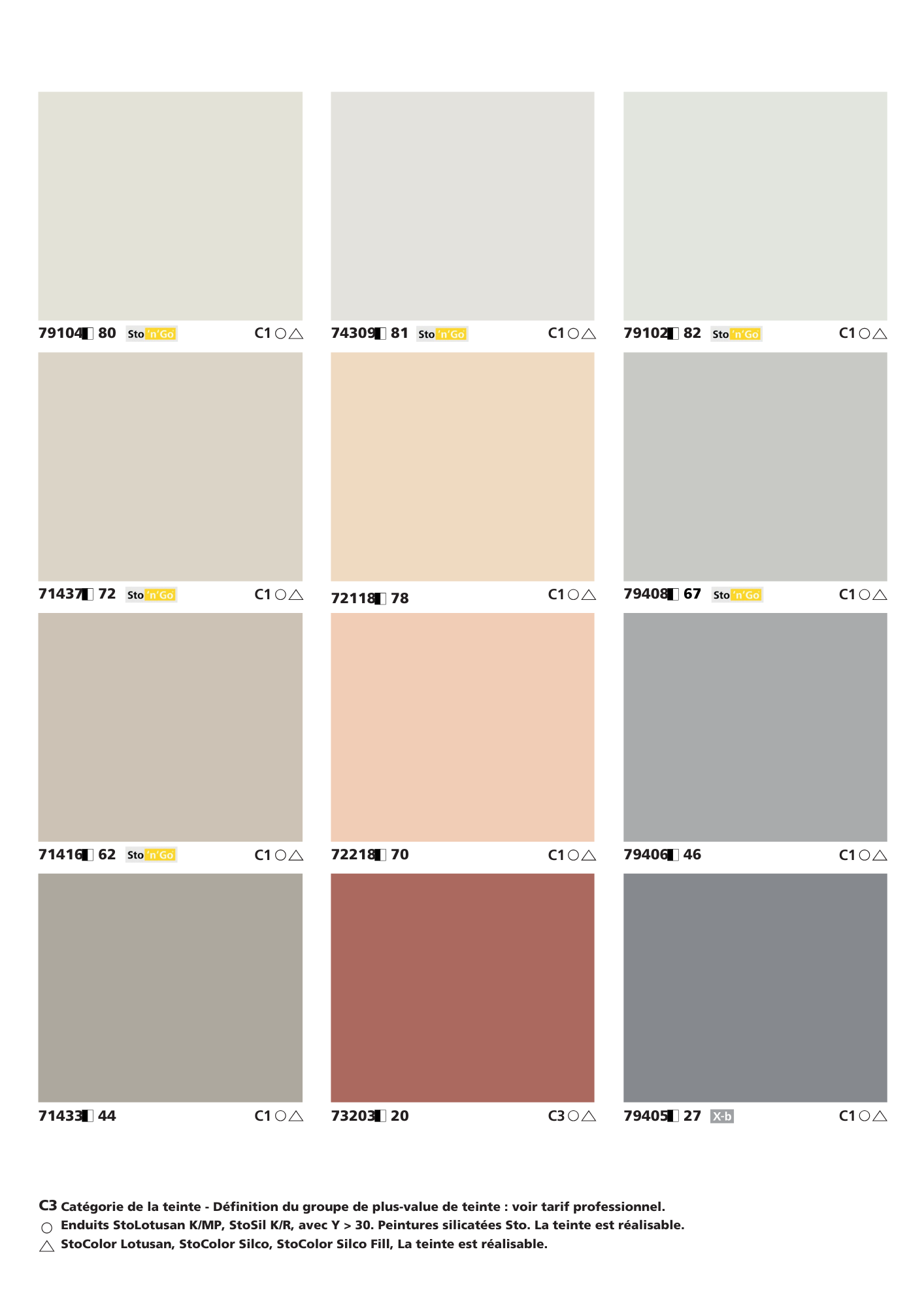 Palette de teinte pour façades