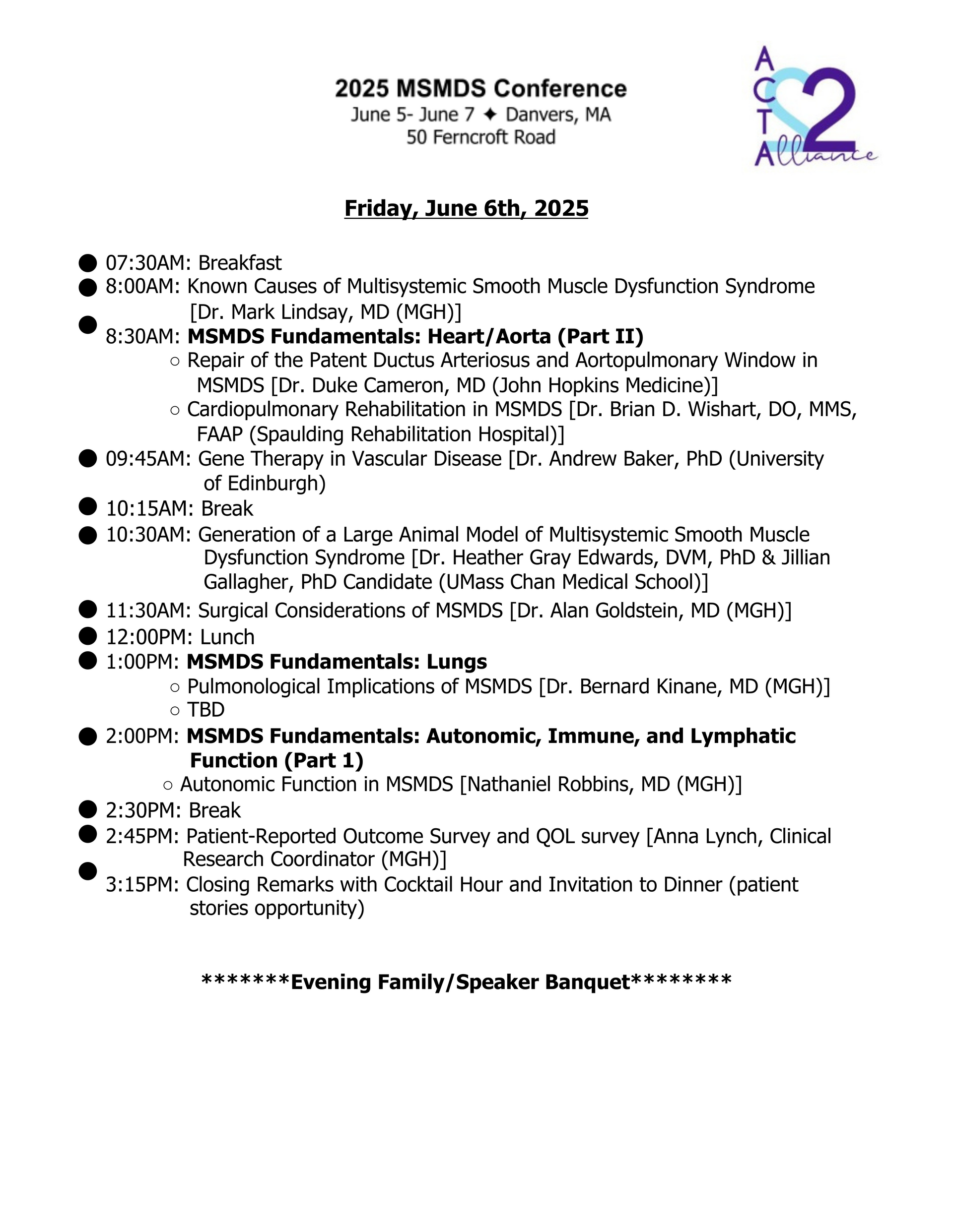 Events ∙ ACTA2 Alliance ∙ Foundation for Multisystemic Smooth Muscle ...