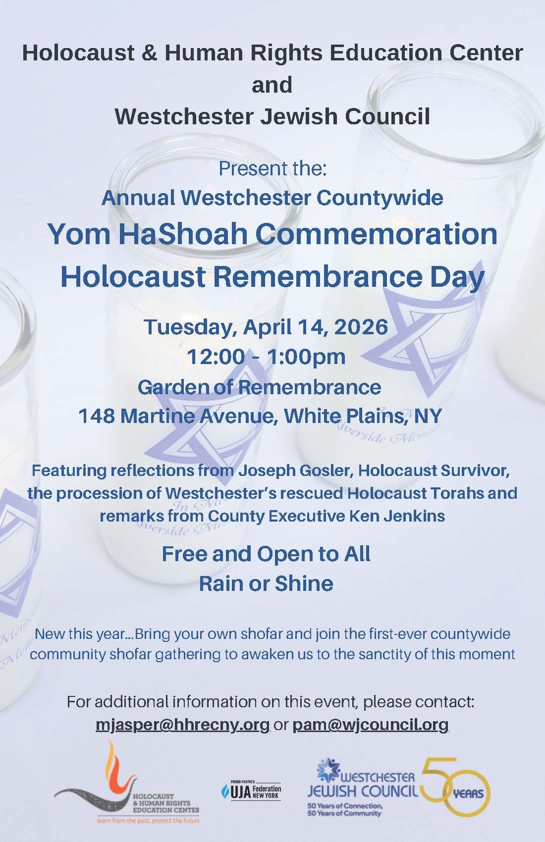 2026 Westchester Countywide Yom HaShoah Commemoration