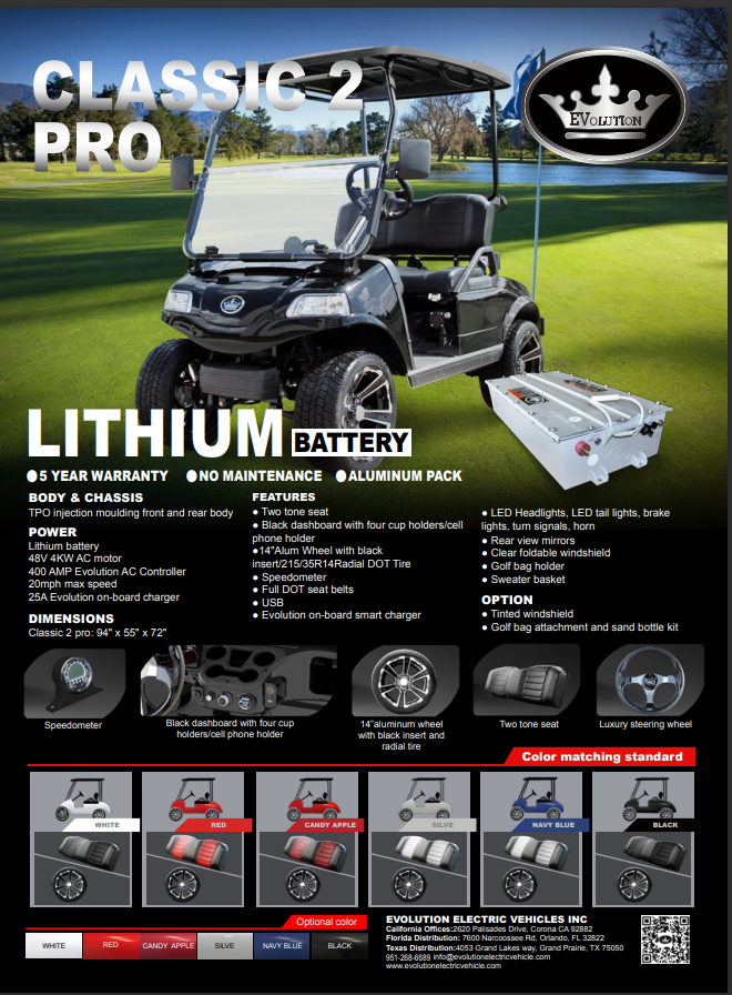 Evolution Golf Cart Elite Custom Golf Carts LLC