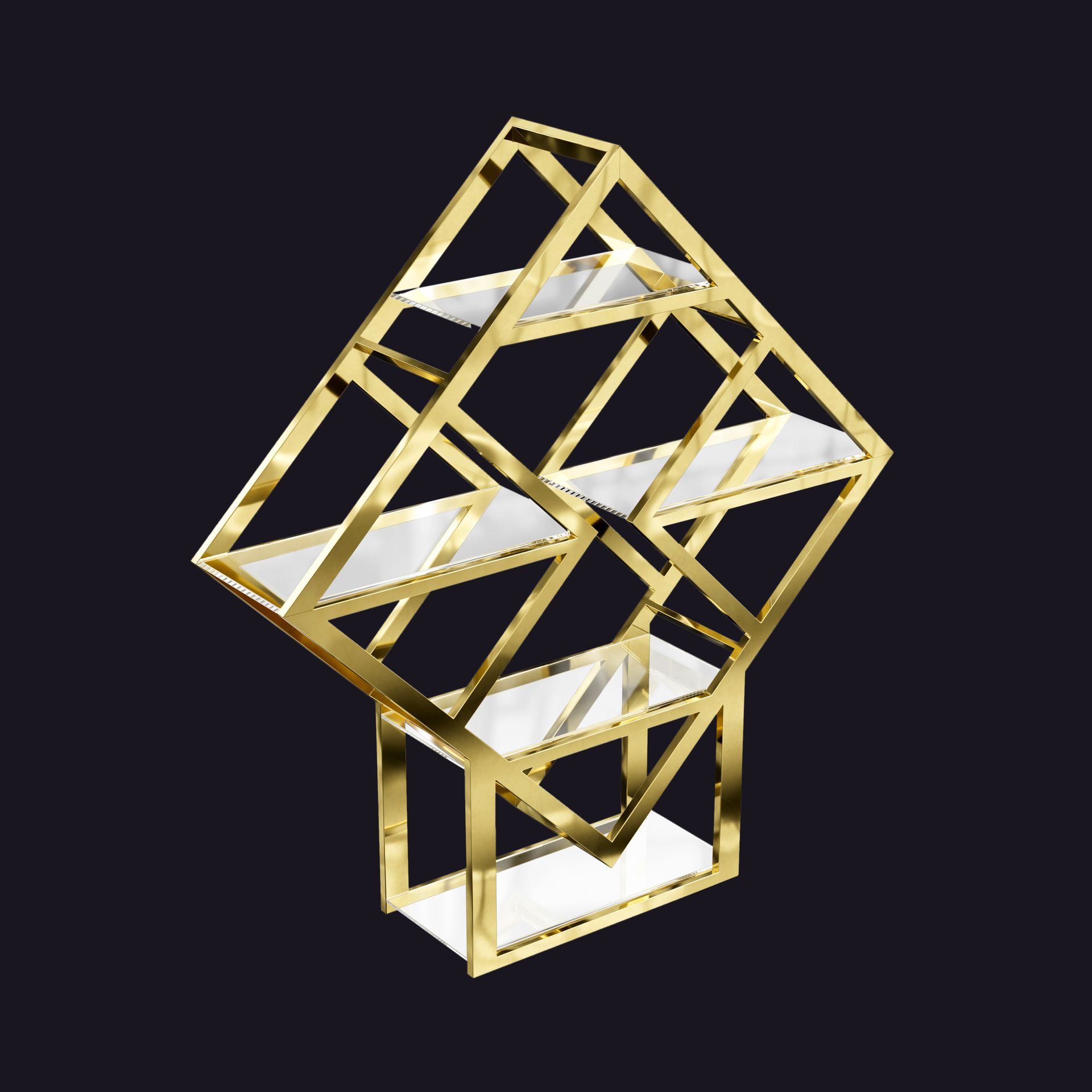 Gold Geometric Branch Candelabra