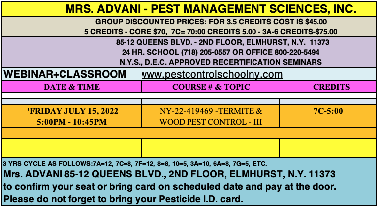 Pest Control School Bronx, NY & Brooklyn, NY | Pest Control School ...