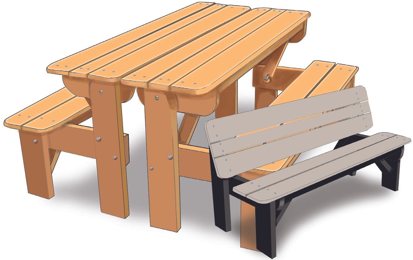 Noble Furniture-Outdoor Poly-Picnic table park bench