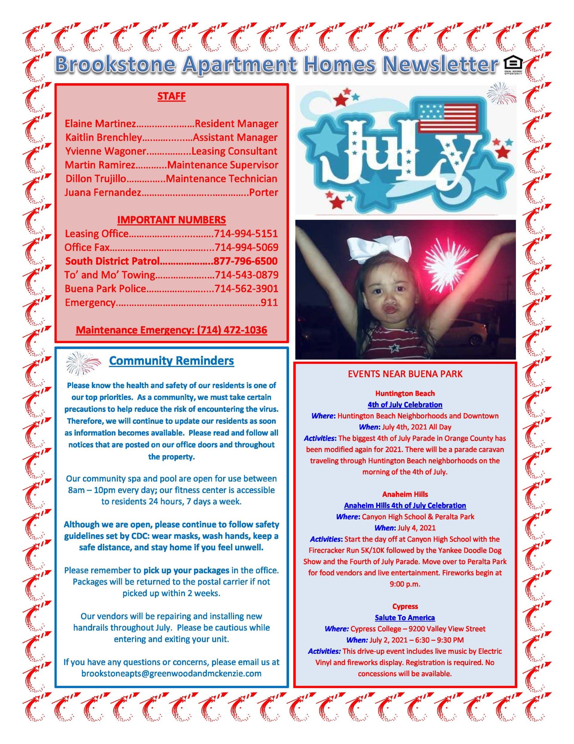 Resident Newsletter - July