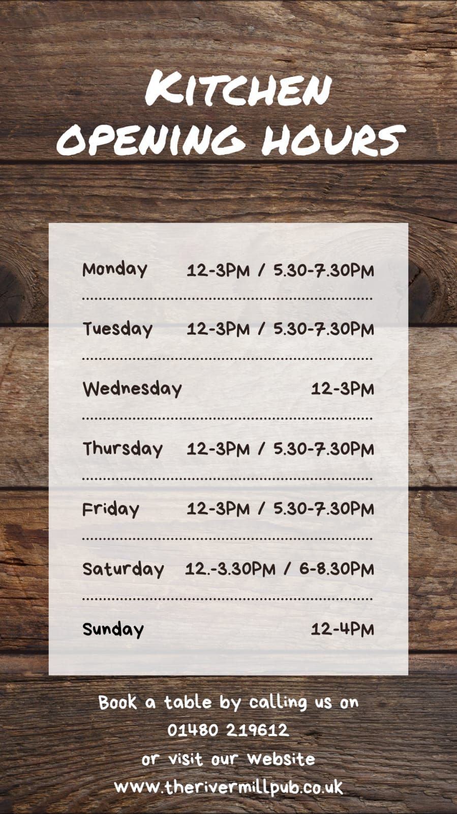 The River Mill - Pub & Restaurant St Neots - Make A Reservation