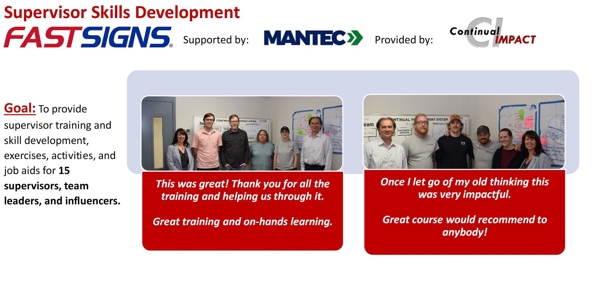 Supervisor Skill Development Success Story