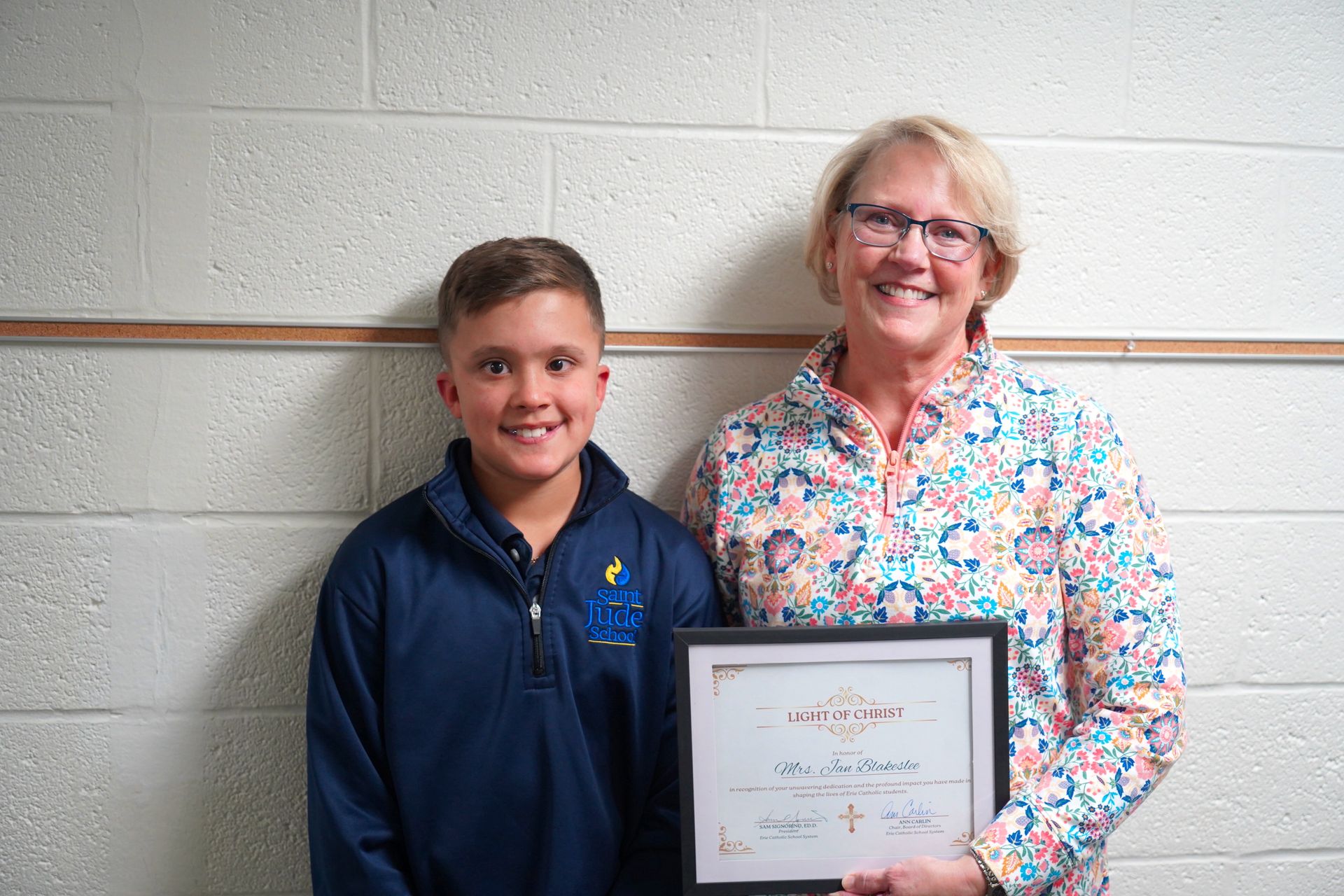 Jan Blakeslee Receives Inaugural Light of Christ Award
