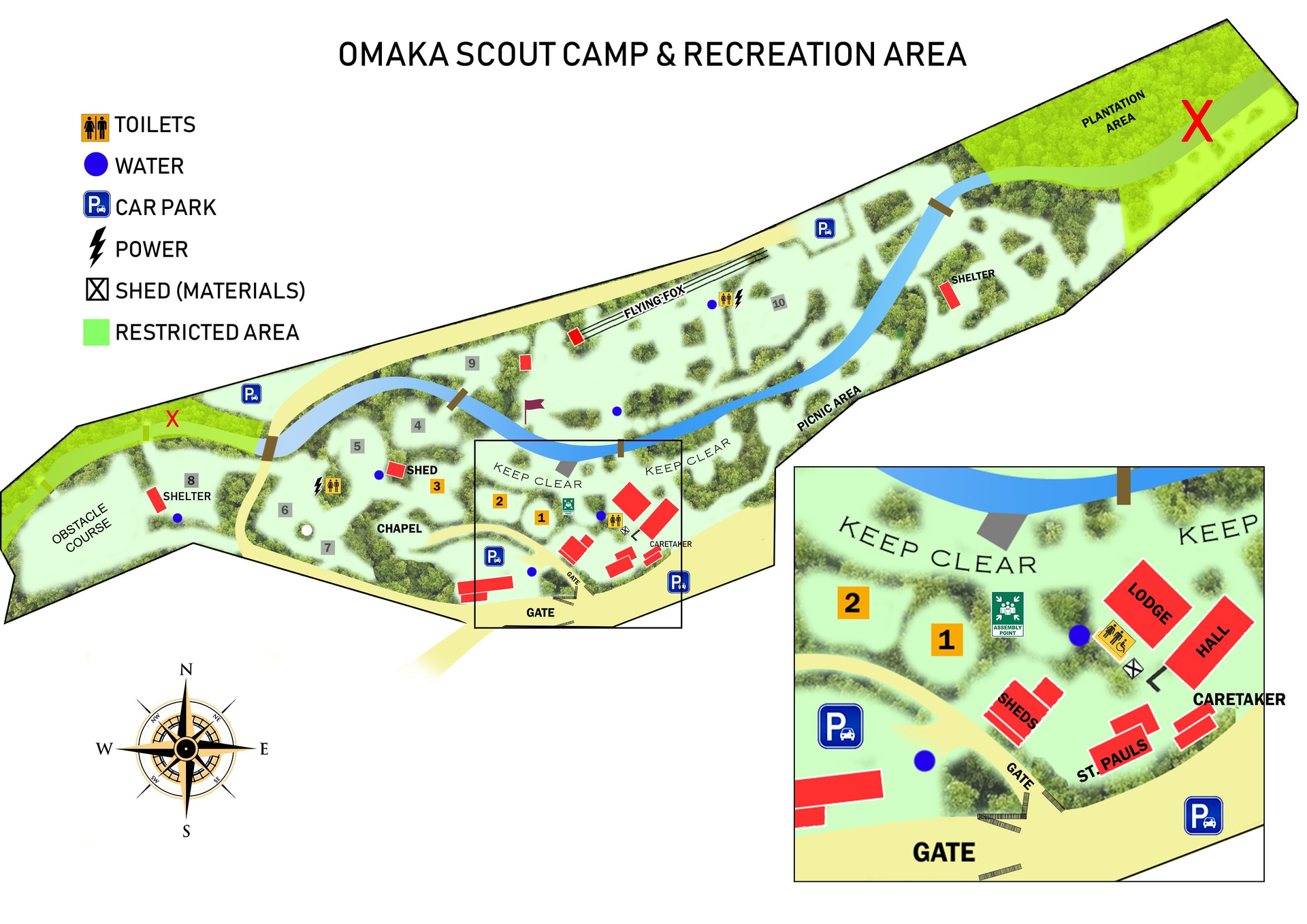 Omaka Camp Map – Explore Our Grounds & Amenities