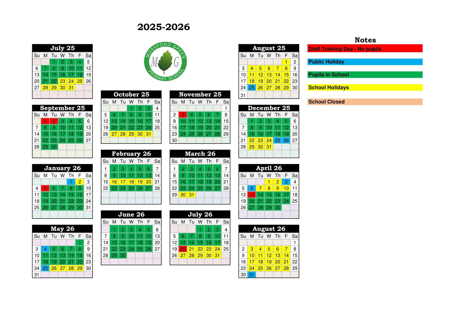 Term Dates 2025-2026