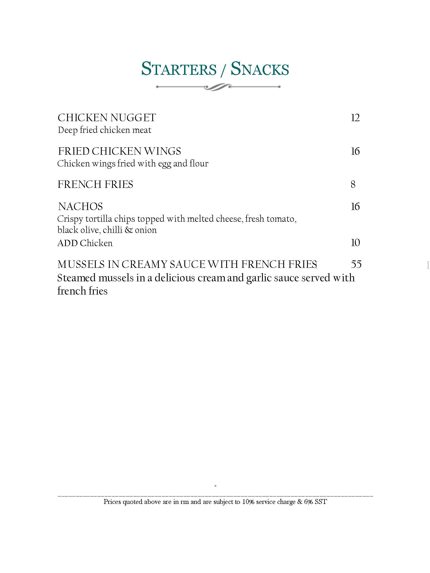 CHULIA COURT MENU - GASTRO PUB WITH UNIQUE MIX OF ITALIAN AND MIDDLE ...