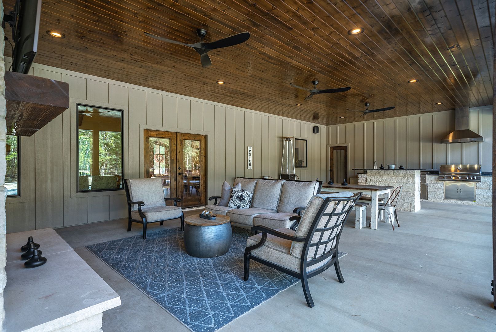 Custom Home Outdoor Living Space Photos | Rustic Creek Homes