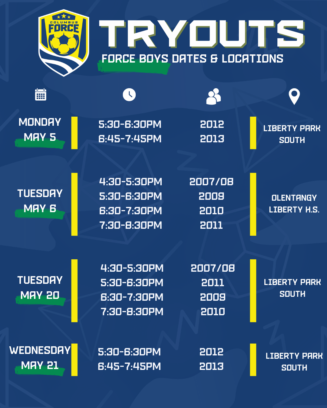 Columbus Force Welcomes New Staff Members!