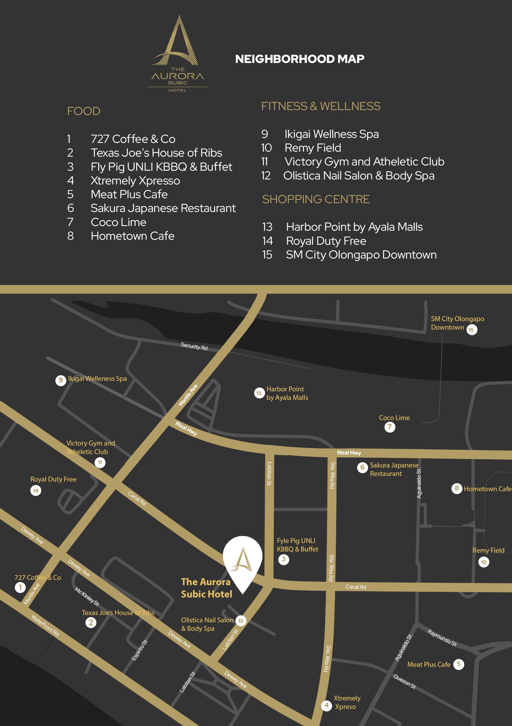 The Aurora Subic Hotel︱Neighborhood Map