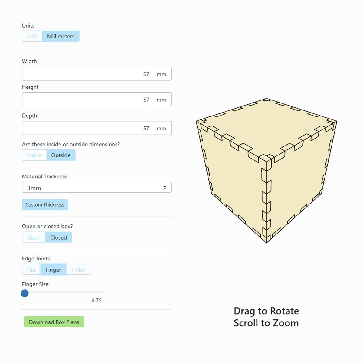Let’s Build a 57mm Cube with MakerCase and the SD-60-9060!