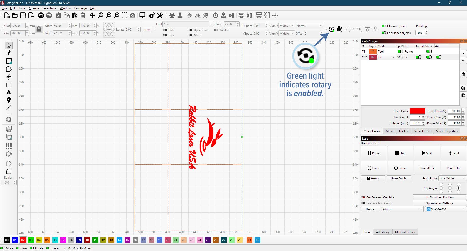 Optimize Laser Rotary Setup with LightBurn