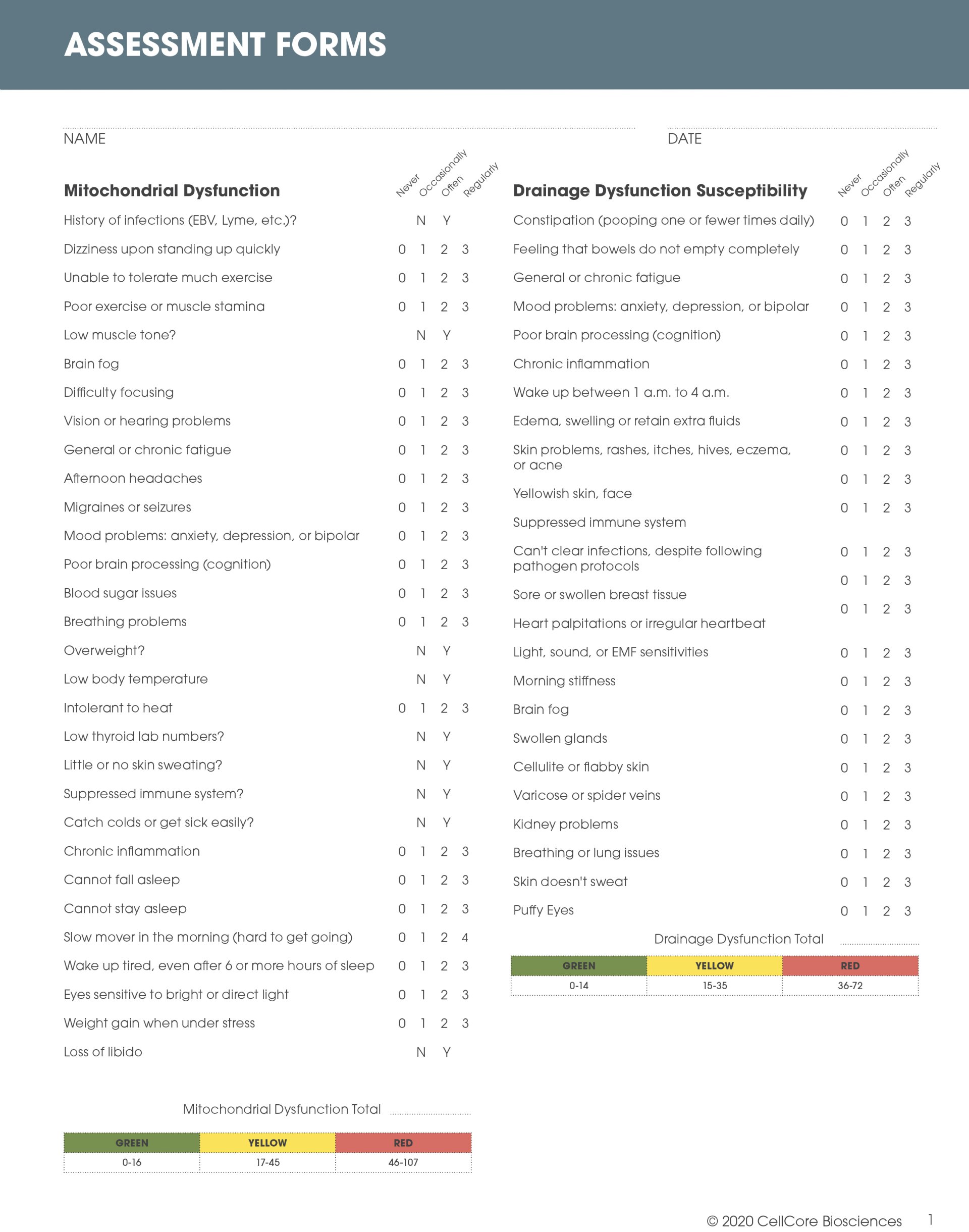 INTAKE + ASSESSMENT FORMS | Agekure Health Coaching