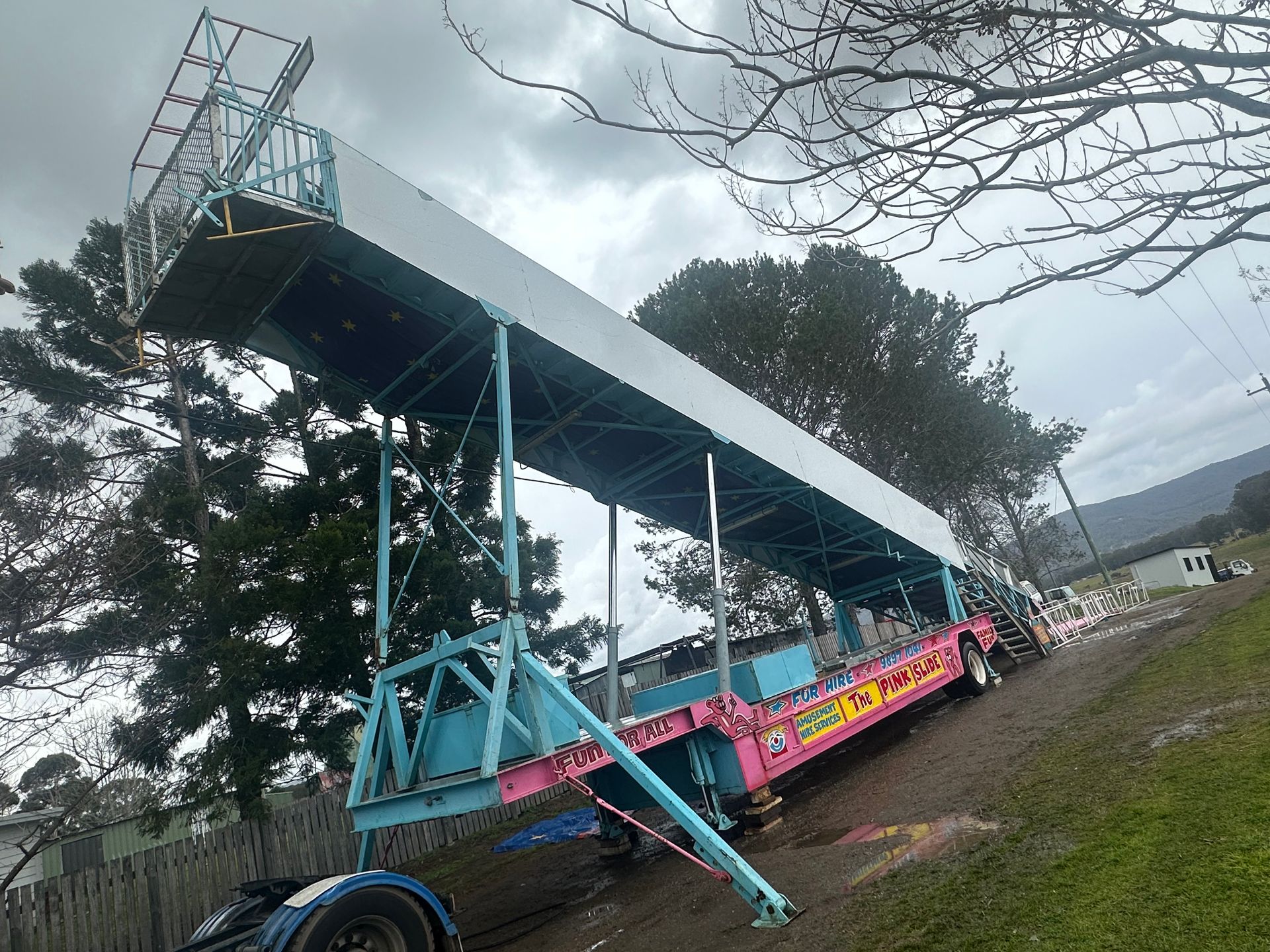 BIG PINK Fiberglass Mega Slide For Hire Sydney | Newcastle | Central Coast