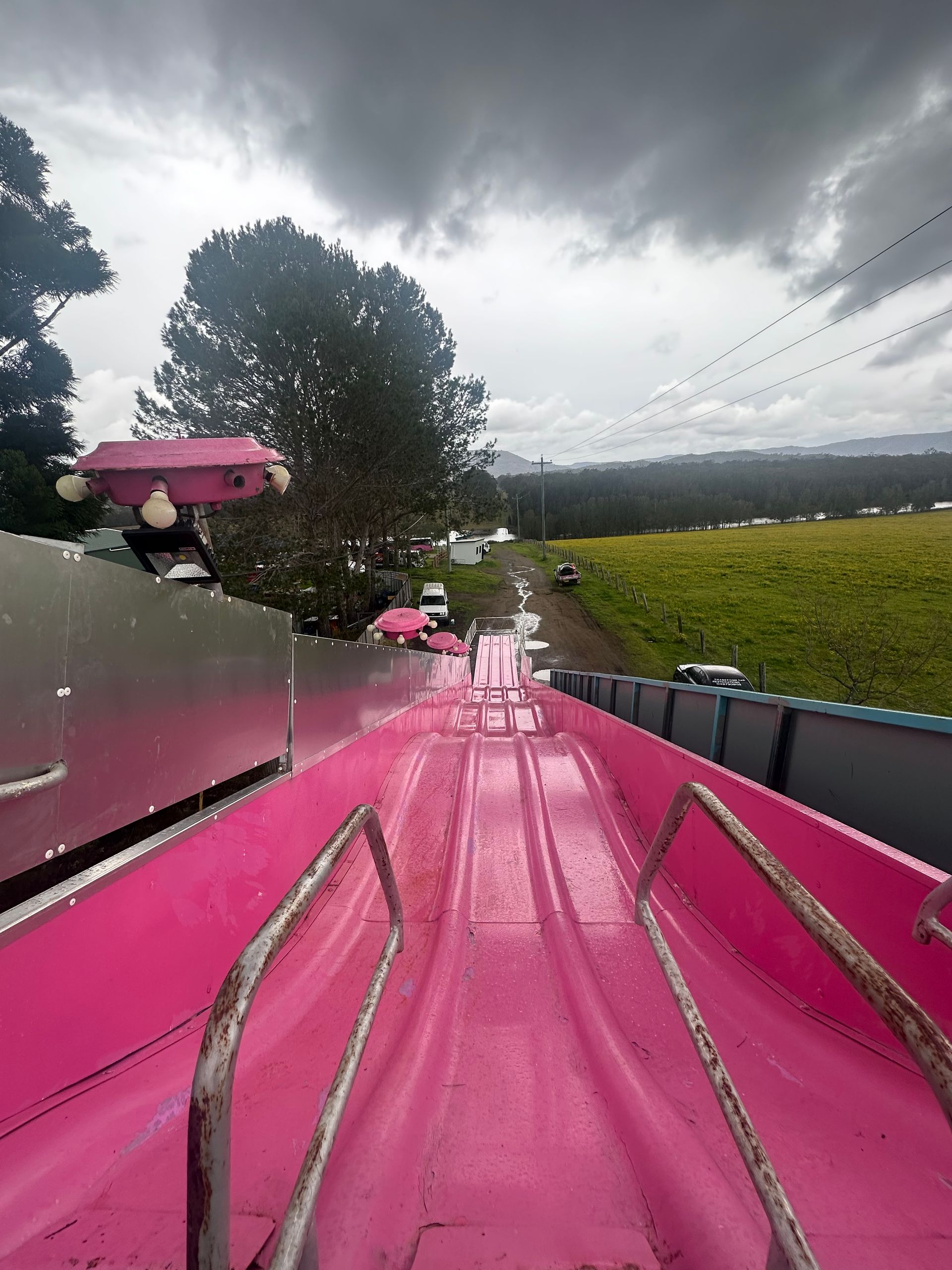 BIG PINK Fiberglass Mega Slide For Hire Sydney | Newcastle | Central Coast