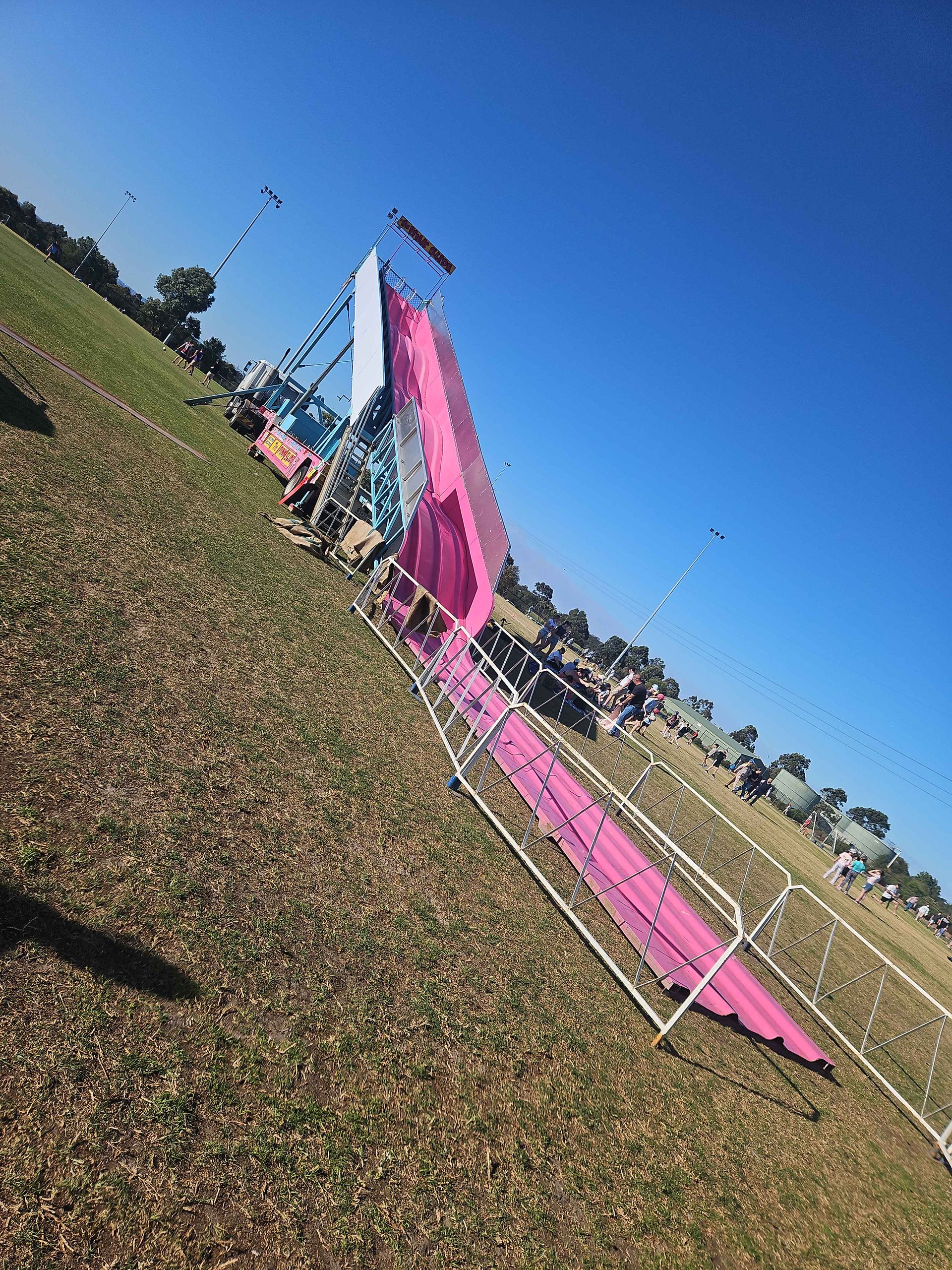 BIG PINK Fiberglass Mega Slide For Hire Sydney | Newcastle | Central Coast