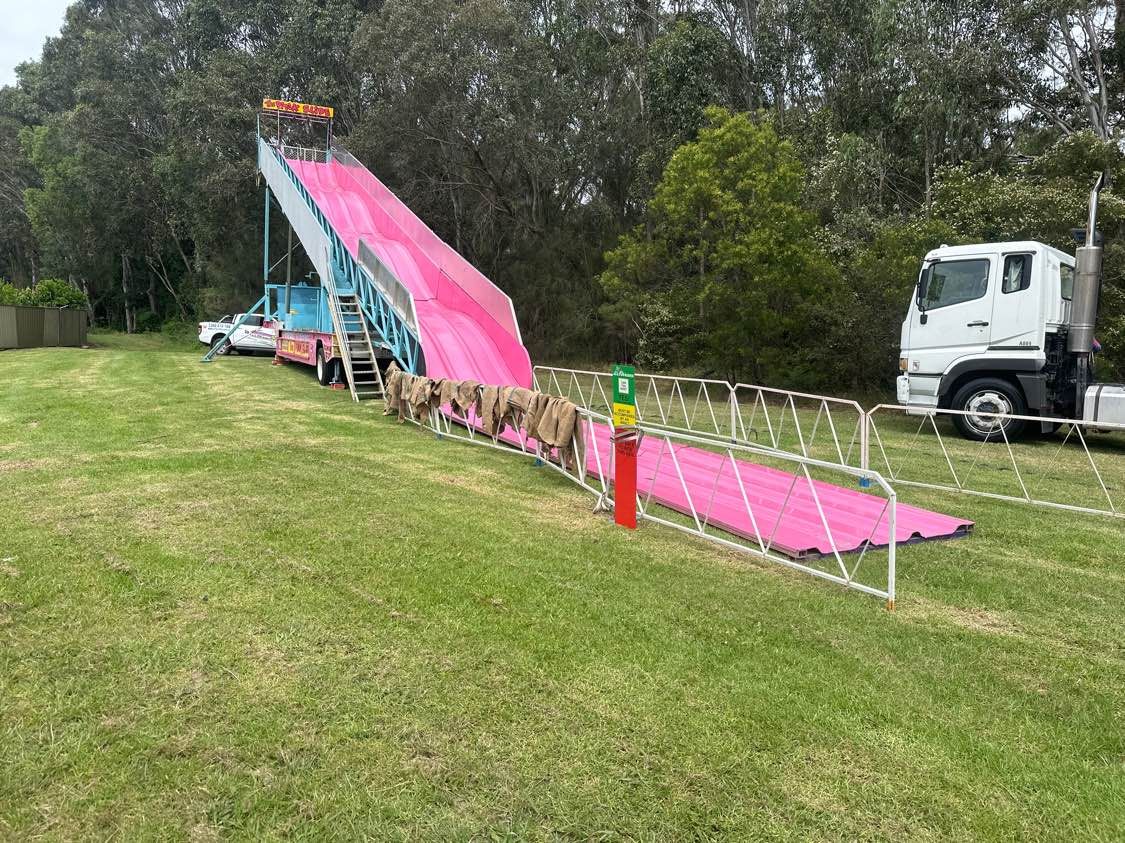 BIG PINK Fiberglass Mega Slide For Hire Sydney | Newcastle | Central Coast