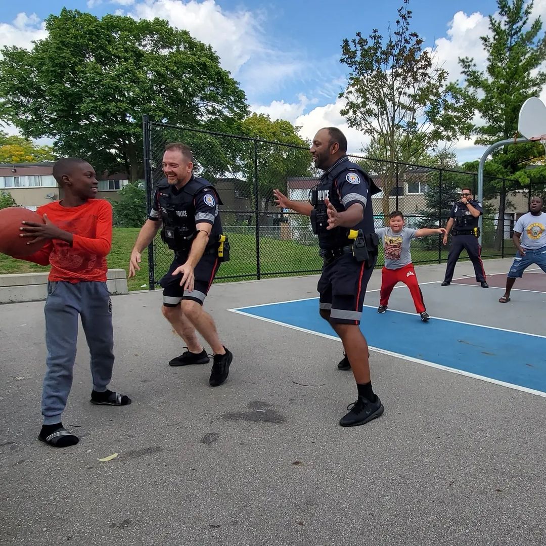 NCOs playing Pickup Basketball Game at Oakdale Park