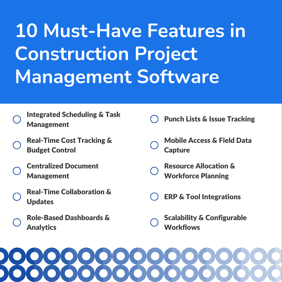 Top 10 Features to Look for in Construction Project Management Software