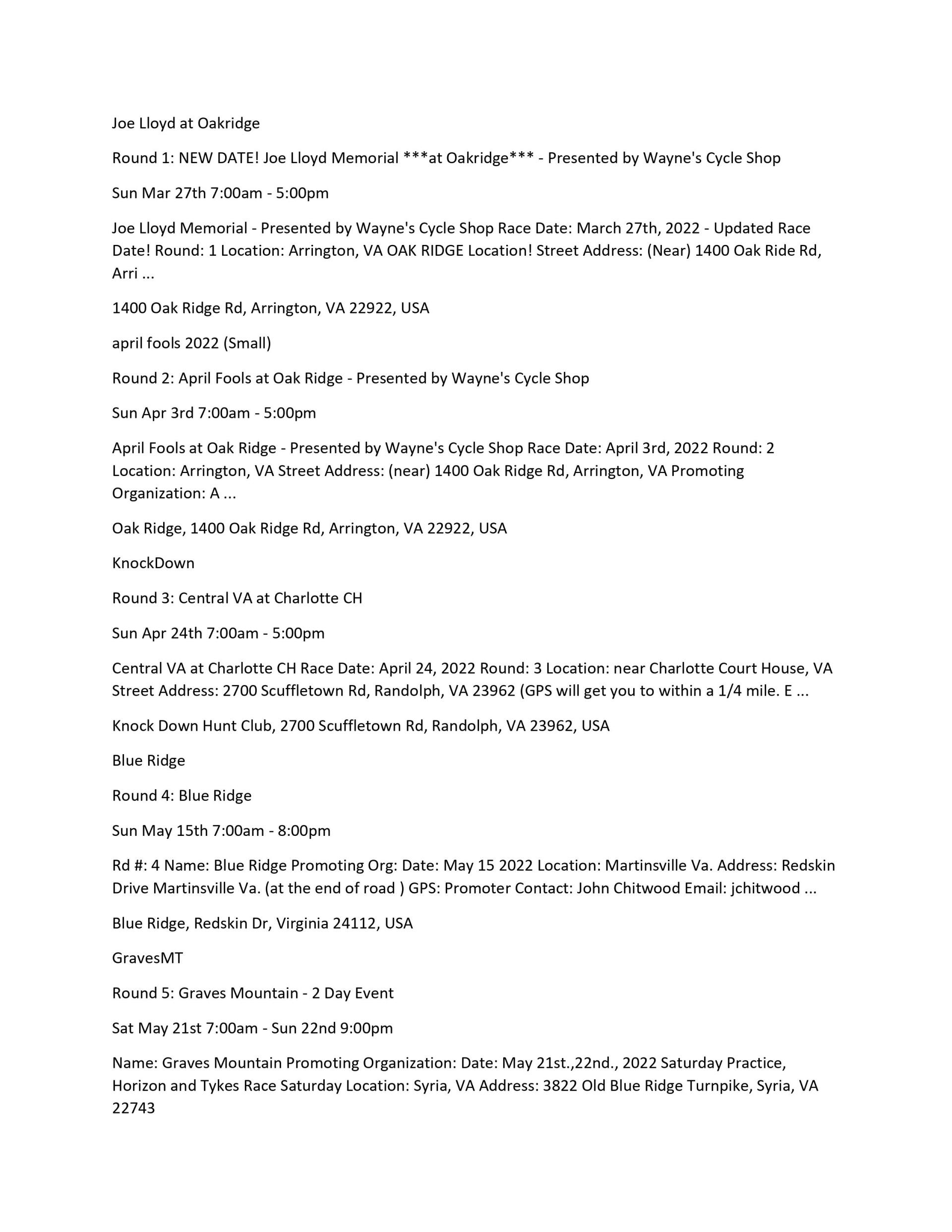 VCHSS Racing - Virginia Championship Hare Scramble Series