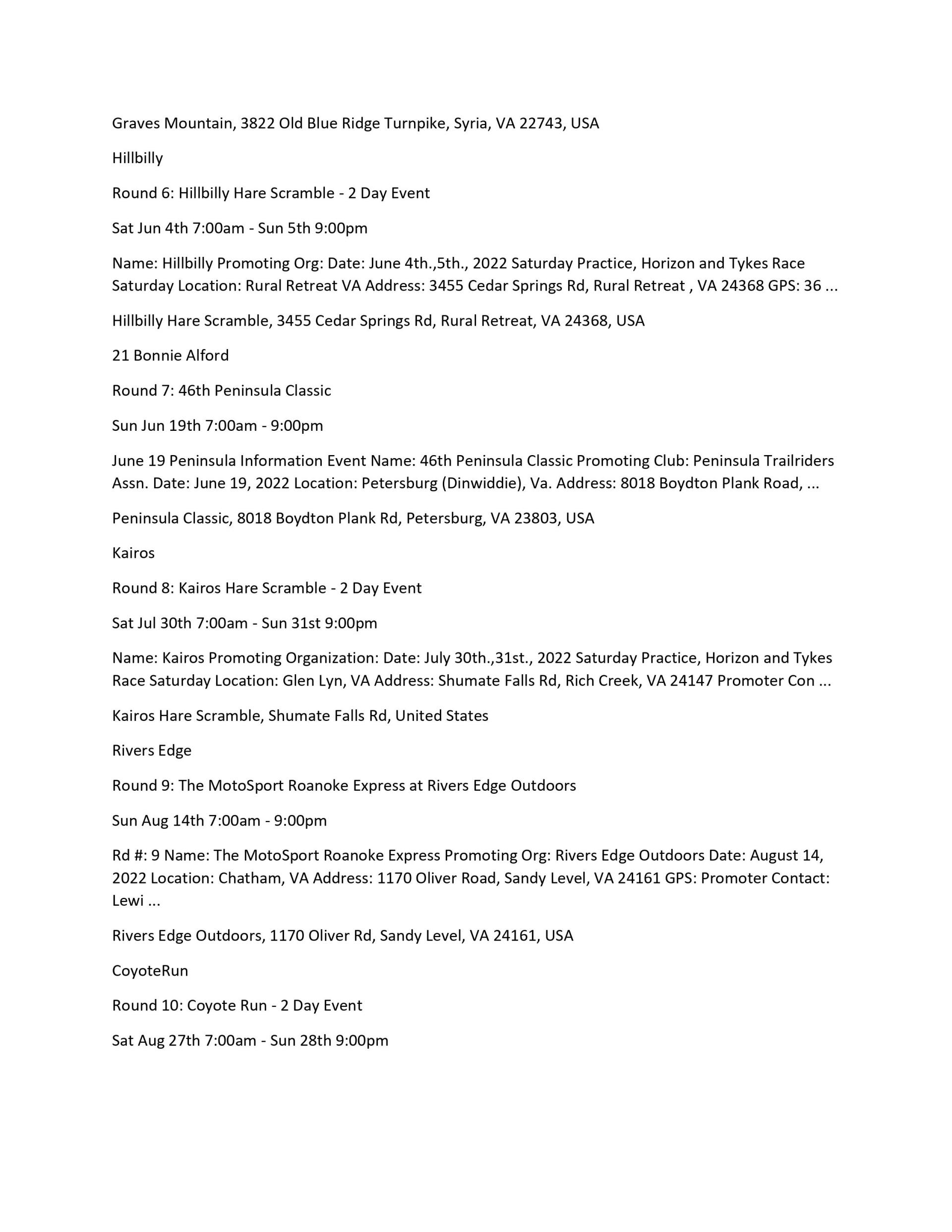 VCHSS Racing - Virginia Championship Hare Scramble Series