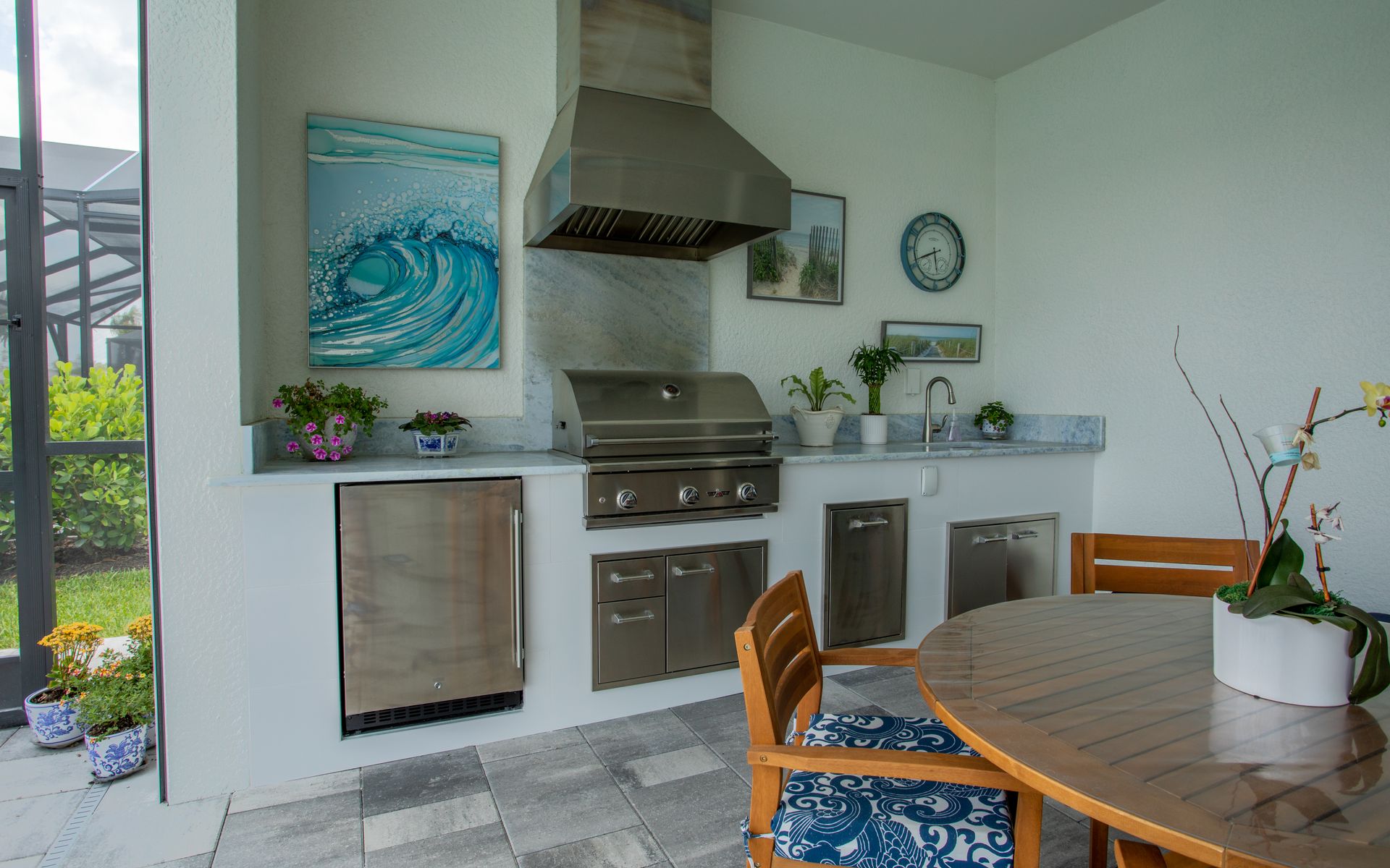 Straight Run Outdoor Kitchens & Ideas | HL Posey Builders