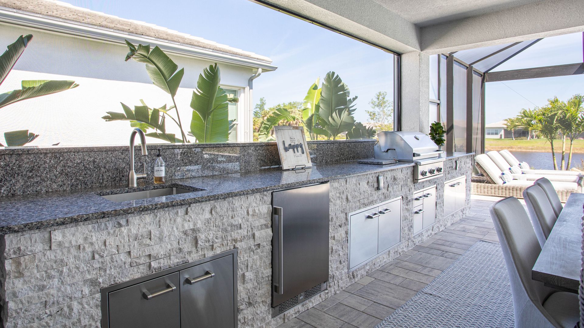 Straight Run Outdoor Kitchens & Ideas | HL Posey Builders