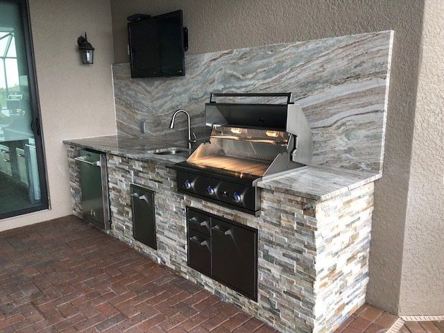 Straight Run Outdoor Kitchens & Ideas | HL Posey Builders