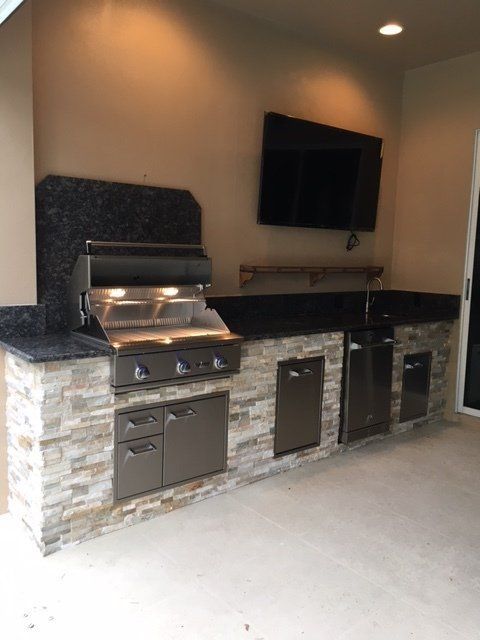 Straight Run Outdoor Kitchens & Ideas | HL Posey Builders