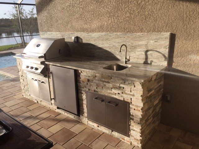 Straight Run Outdoor Kitchens & Ideas | HL Posey Builders