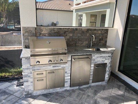 Straight Run Outdoor Kitchens & Ideas | HL Posey Builders