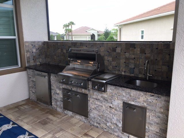 Straight Run Outdoor Kitchens & Ideas | HL Posey Builders