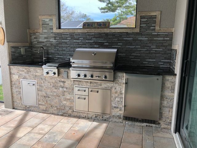 Straight Run Outdoor Kitchens & Ideas | HL Posey Builders