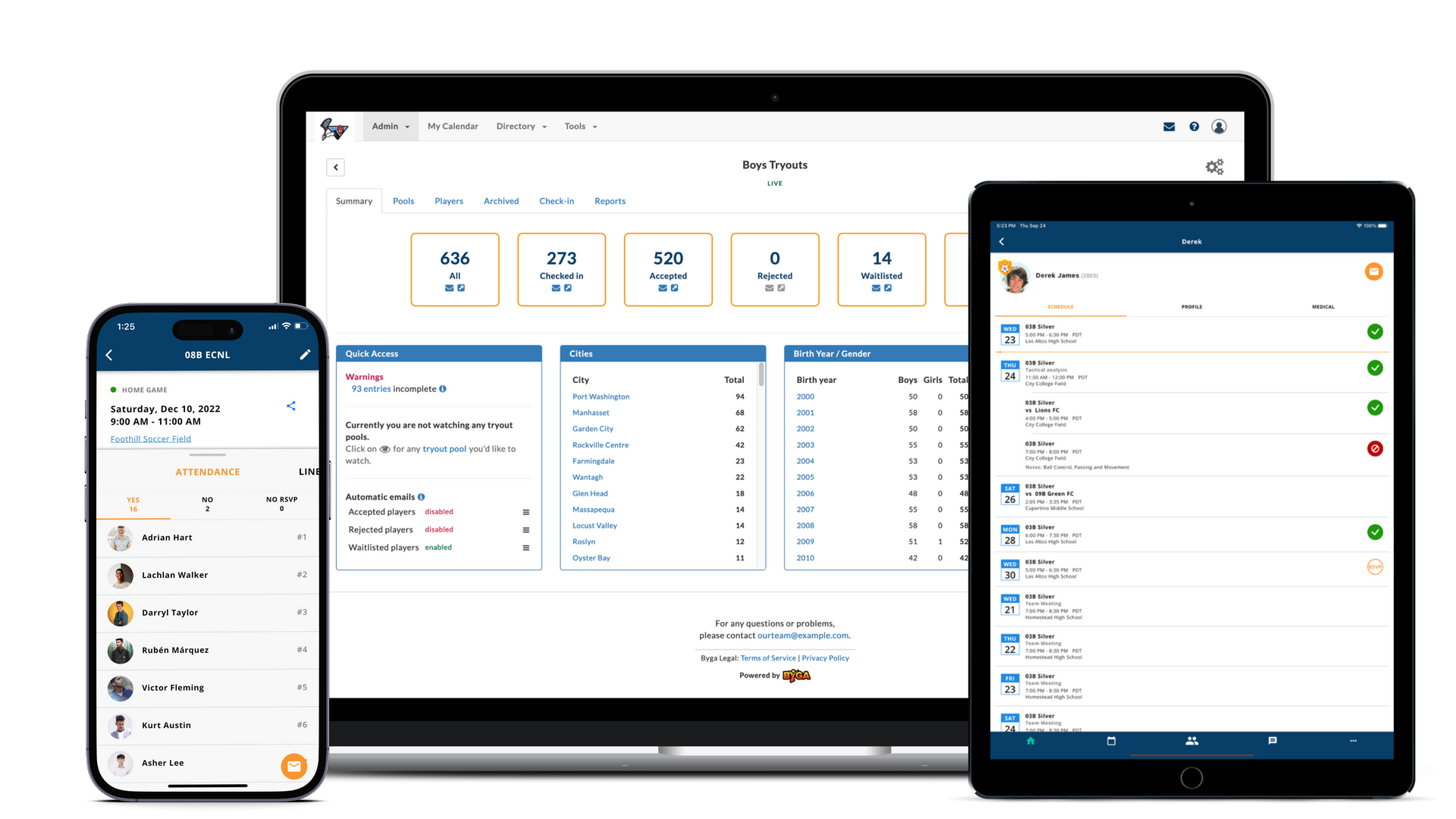 Enterprise Class Youth Sports Club Management Software: Byga