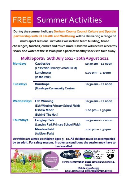 Summer Activities for Children in Esh Winning