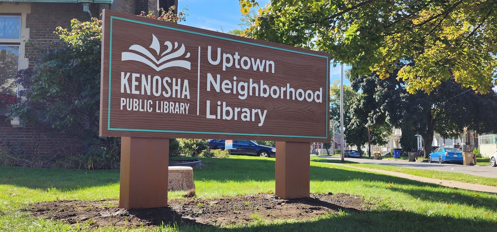 Uptown Neighborhood Library's new monument sign!