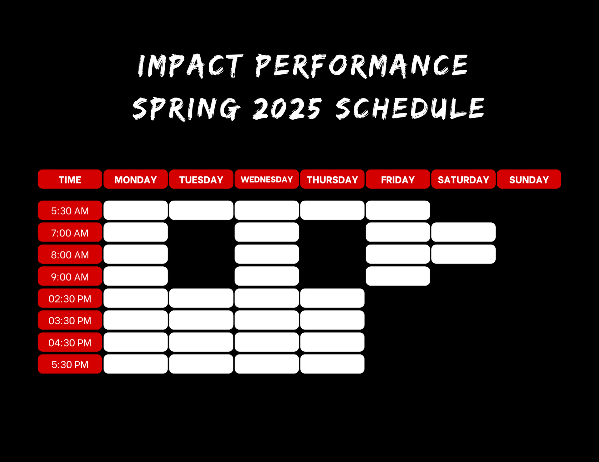 Fitness Class Schedule in Barnstable, Cape Cod | Impact Performance ...