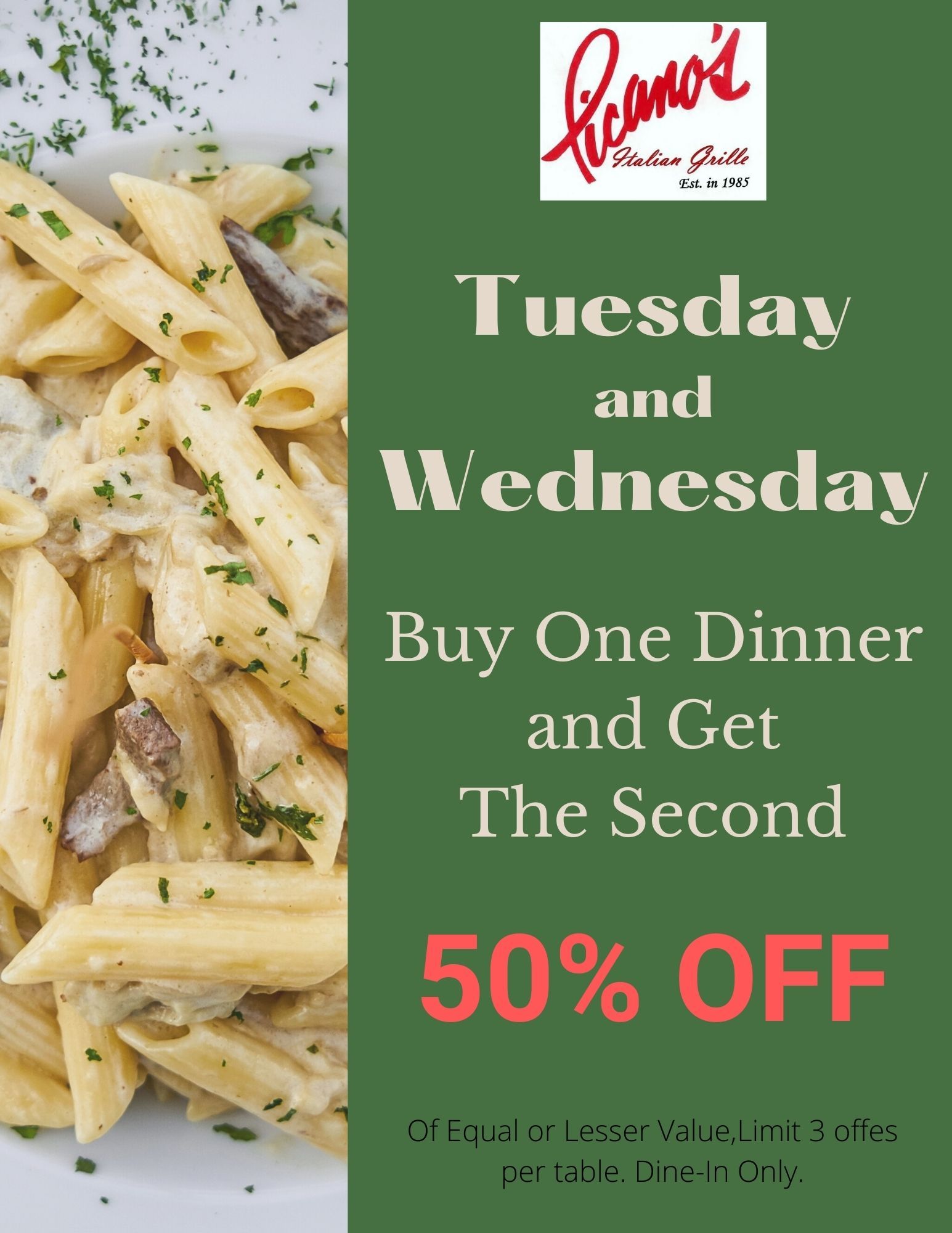 Restaurant Savings – Troy, MI – Picano’s Italian Grille