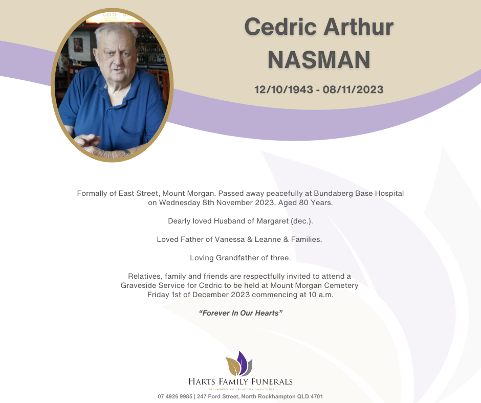 NASMAN, Cedric Arthur