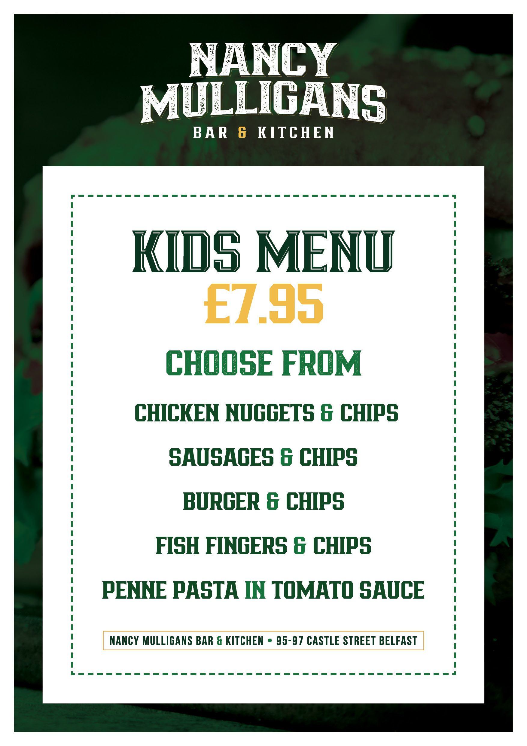 Nancys Kitchen Menus