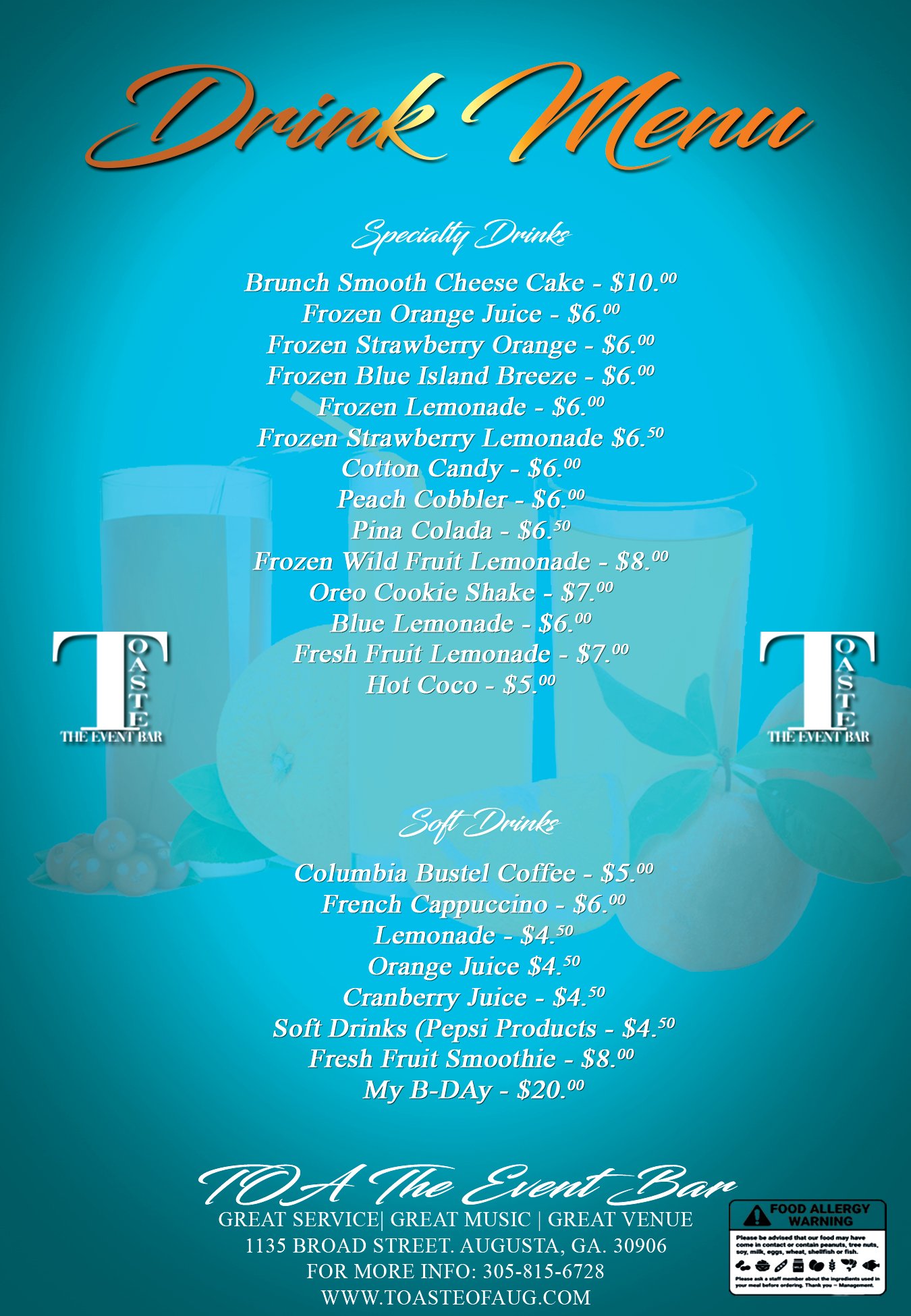 Brunch and Dinner Restaurant Downtown Augusta | Augusta, GA | Toaste