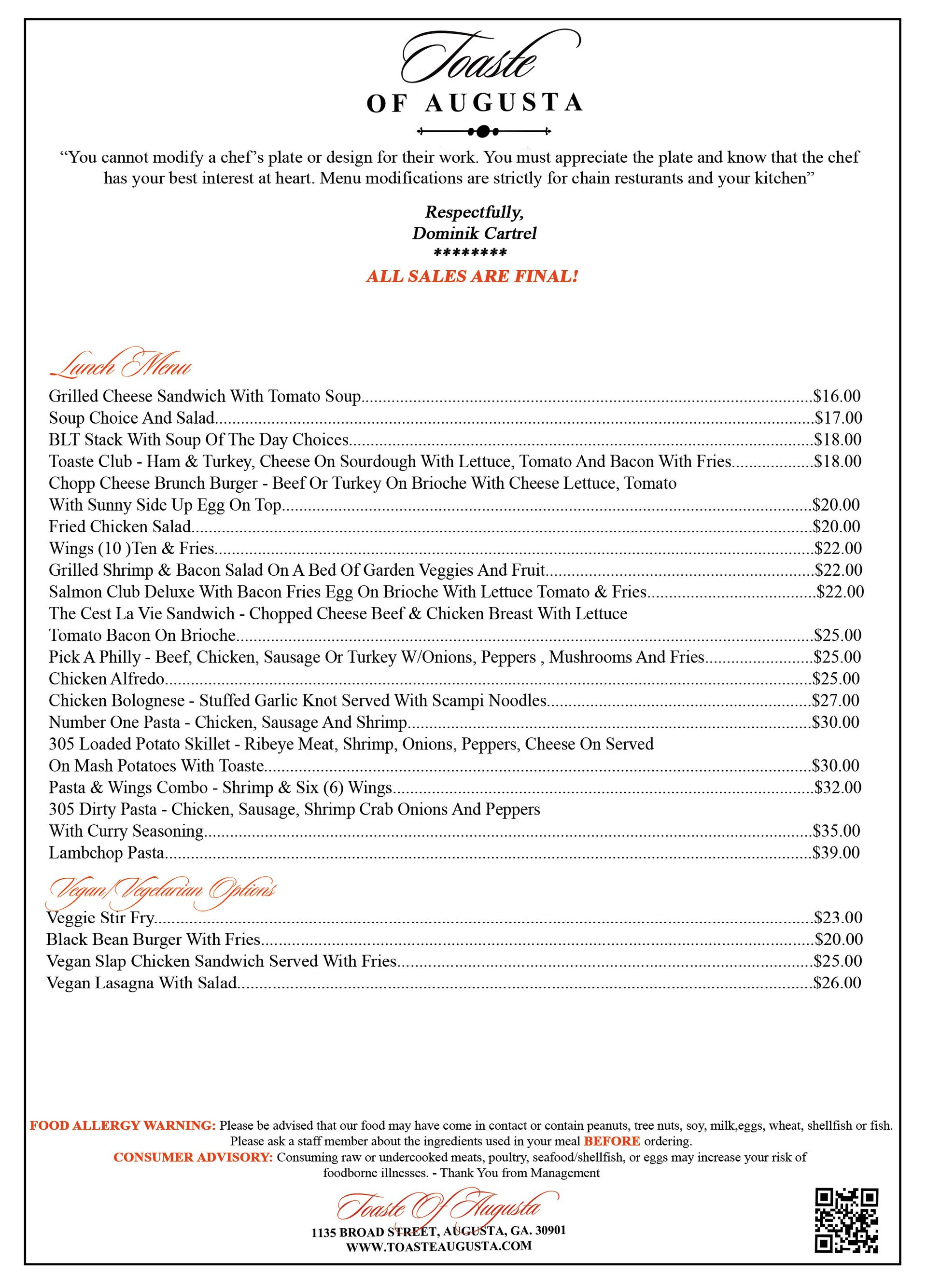 Brunch and Dinner Restaurant Downtown Augusta | Augusta, GA | Toaste