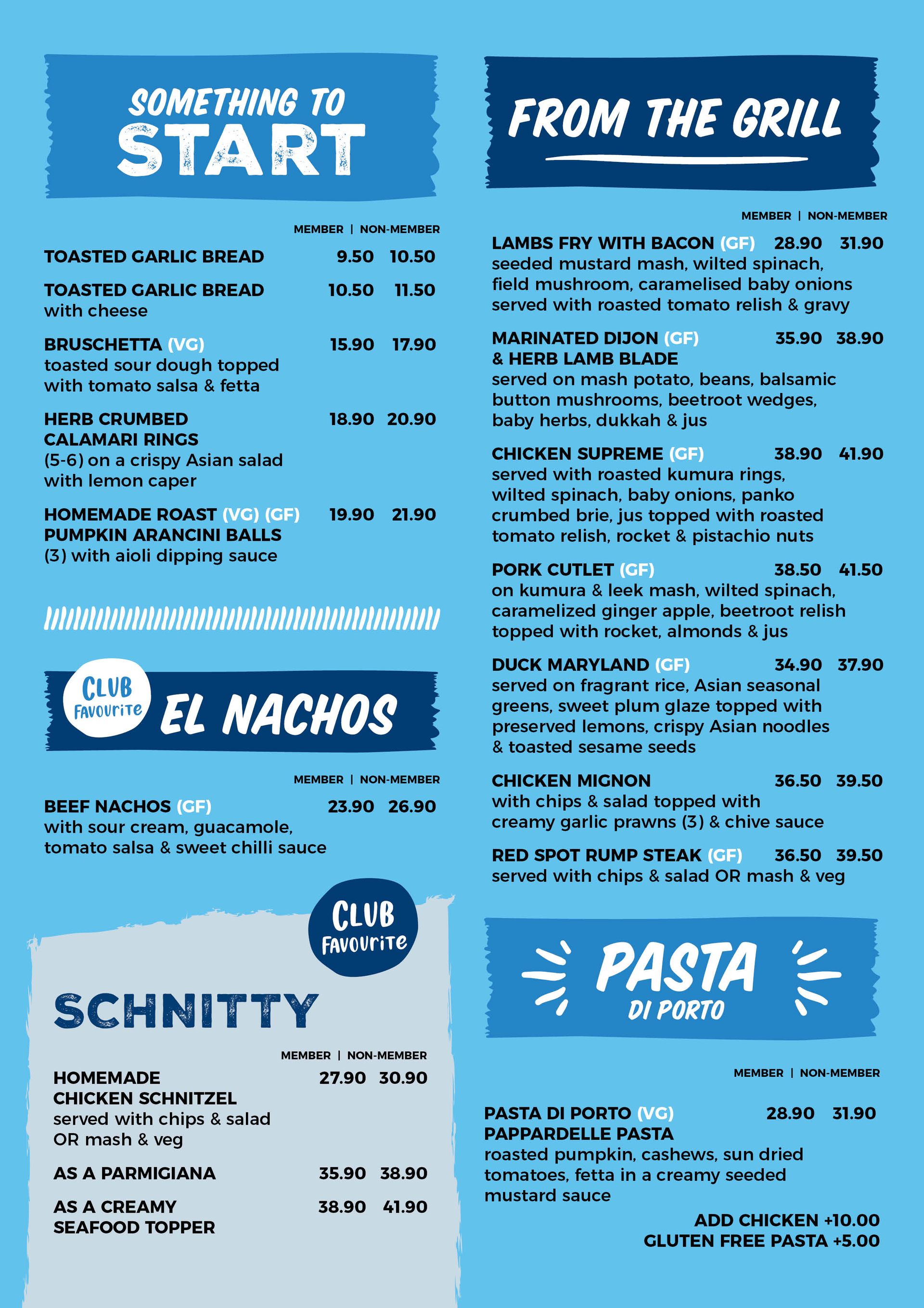 Our Menu | Bluewater Grill