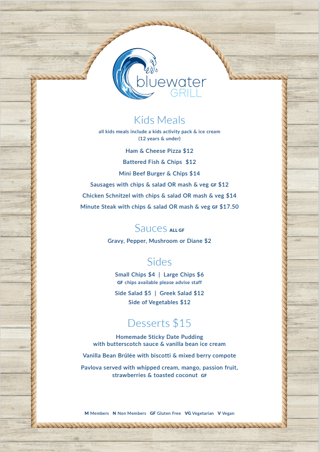 Our Menu | Bluewater Grill