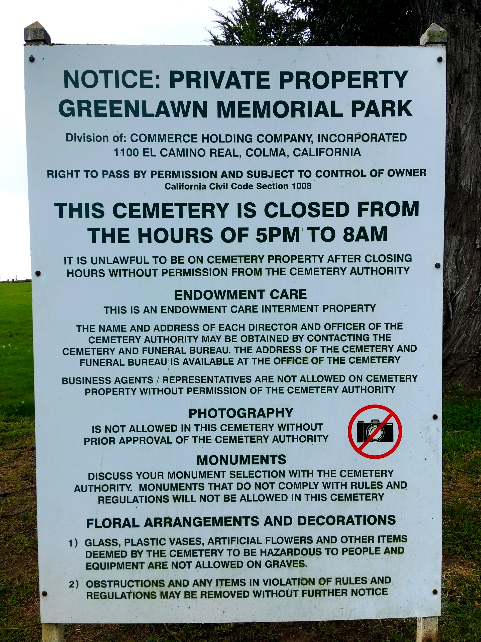 Proper Cemetery Etiquette | Greenlawn Memorial Park | Colma, CA
