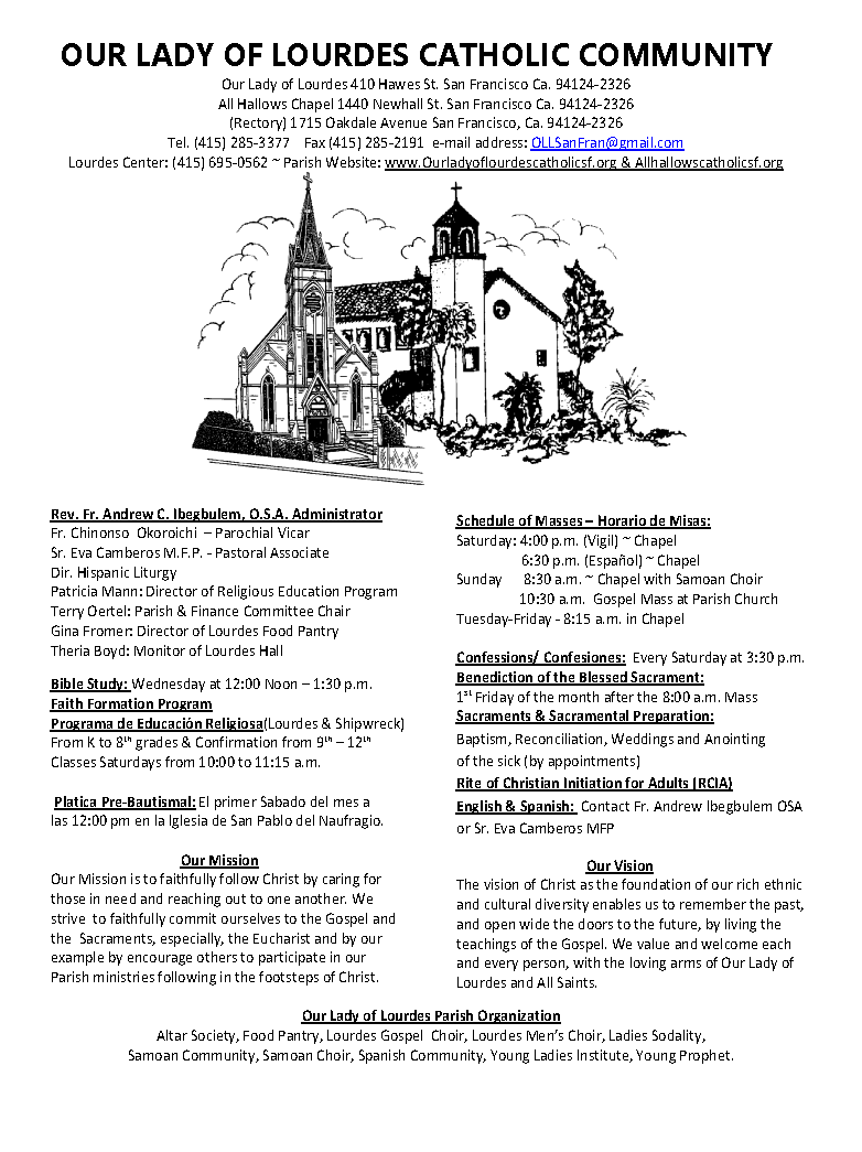 Home [www.ourladyoflourdescatholicsf.org]